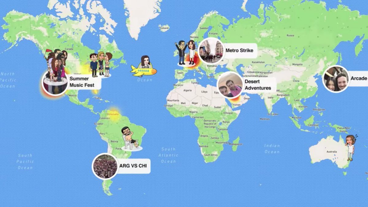 Snapchat intègre Snap Map, le système de géolocalisaton de Zenly ...
